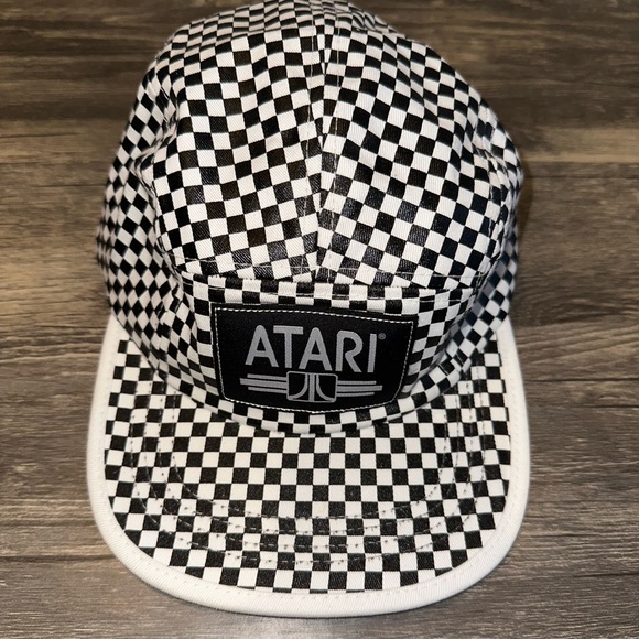 atari | Accessories | Atari Black White Checkered Snapback Hat H3 ...